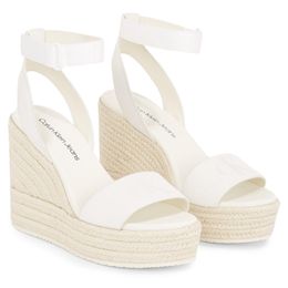 Keilsandalette Calvin Klein Jeans "WEDGE SANDAL SU MG BTW" Gr. 36, weiß Damen Schuhe Sandaletten