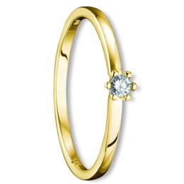 Diamantring ONE ELEMENT "0.07 ct Diamant Brillant Ring aus 585 Gelbgold" Fingerringe Gr. 50, mit Diamant, Gelbgold 585-Diamanten, goldfarben (gold) Damen Diamantringe