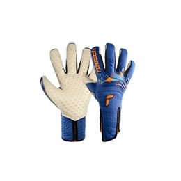 Torwarthandschuhe Reusch "Attrakt SpeedBump Strapless AdaptiveFlex" Gr. 10, blau (blau, orange) Damen Handschuhe Sporthandschuhe