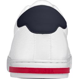 Sneaker Tommy Hilfiger "ESSENTIAL LEATHER DETAIL VUL" Gr. 43, weiß Herren Schuhe Schnürhalbschuhe