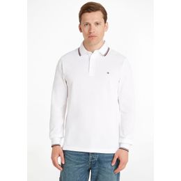 Poloshirt Tommy Hilfiger "1985 RWB TIPPED SLIM LS POLO" Gr. XL, weiß (white) Herren Shirts Langarm