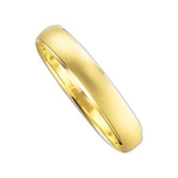 Trauring Firetti "Schmuck Geschenk Gold 375 Hochzeit Ehering "LIEBE"" Fingerringe Gr. 16,5, ohne Brillant, Gelbgold 585, 4 mm, gelb (gelbgoldfarben) Trauringe