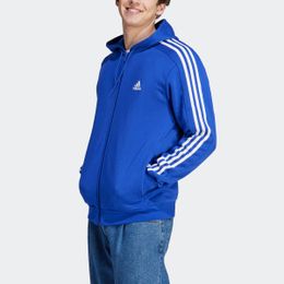 Kapuzensweatjacke adidas Sportswear "ESSENTIALS 3STREIFEN KAPUZENJACKE" Gr. L, blau (semi lucid blue) Herren Sweatjacken Hoodies
