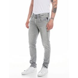 Slim-fit-Jeans Replay "ANBASS HYPERFLEX BIO" Gr. 33, Länge 32, grau (grey used bw6g) Herren Jeans Slim Fit
