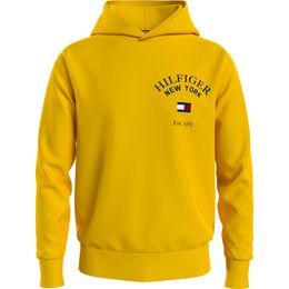Hoodie Tommy Hilfiger "ARCHED VARSITY HOODY" Gr. XL, gelb (eureka yellow) Herren Sweatshirts