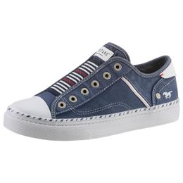Slip-On Sneaker Mustang Shoes "Schlupfschuh, Freizeitschuh" Gr. 39, blau (jeansblau) Damen Schuhe Sneaker