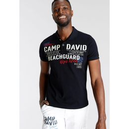 Poloshirt CAMP DAVID Gr. M, blau (blue navy) Herren Shirts Kurzarm