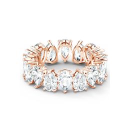 Fingerring Swarovski "Vittore Pear, 5585425, 5586161, 5586162, 5586163, 5586164" Fingerringe Gr. 50, Metall, rosegold (roségoldfarben, kristallweiß, kristallweiß) Damen Fingerringe