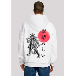 Kapuzenpullover F4NT4STIC "Samurai Japan Grafik" Gr. 5XL, weiß Herren Pullover Kapuzenpullover