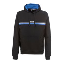 Kapuzensweatshirt BOSS "Authentic Hoodie" Gr. M (50), schwarz (black001) Herren Sweatshirts mit kontrastfarbener Kapuze