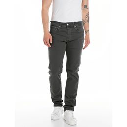 Straight-Jeans Replay "GROVER" Gr. 33, Länge 34, schwarz (blackboard) Herren Jeans Straight Fit