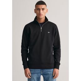 Sweatshirt Gant "REG SHIELD HALF ZIP SWEAT" Gr. S, schwarz (black) Herren Sweatshirts