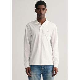 Poloshirt Gant "REG SHIELD LS PIQUE RUGGER" Gr. 4XL, weiß (white) Herren Shirts Kurzarm mit Logotickerei auf der Brust