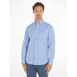 Langarmhemd Tommy Hilfiger "CL W-OXFORD CHECK RF SHIRT" Gr. 42, N-Gr, blau (ultra blue, multi) Herren Hemden Langarm