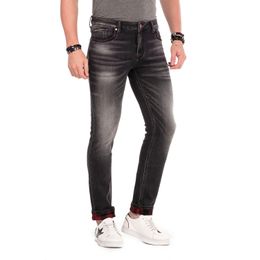 Cipo & Baxx Slim-fit-Jeans CIPO & BAXX Gr. 36, Länge 34, schwarz Herren Jeans Slim Fit