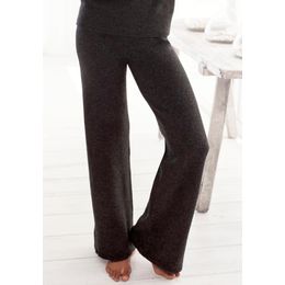 Strickhose Lascana "-Loungehose" Gr. 44/46, N-Gr, grau (anthrazit) Damen Hosen Relaxhosen