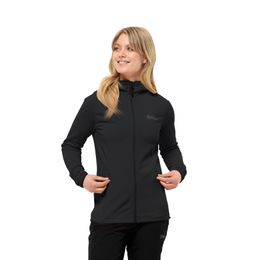 Fleecejacke Jack Wolfskin "BAISELBERG HOODED FZ W" Gr. XL, schwarz (black) Damen Jacken Sportjacken