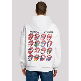 Kapuzenpullover F4NT4STIC "The Rolling Stones Voodoo Lounge Tongues" Gr. L, weiß Herren Pullover Kapuzenpullover