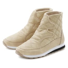 Stiefelette Lascana "Stiefel, Winterstiefel, sportive Boots" Gr. 39, beige Damen Schuhe Stiefeletten