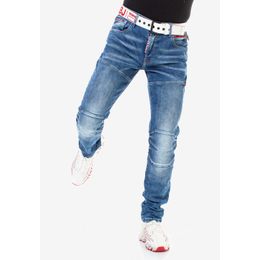 Cipo & Baxx Straight-Jeans CIPO & BAXX Gr. 42, Länge 32, blau Herren Jeans Straight Fit