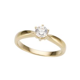 Solitärring Firetti "Schmuck Geschenk Gold 750 Damenring Verlobungsring Goldring Solitär" Fingerringe Gr. 19, 0,5 ct LR = lupenrein, Gelbgold 750-Diamanten, gelb (gelbgoldfarben) Damen Solitär Ringe