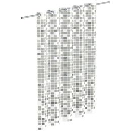 EISL® Eisl Duschvorhang Mosaik GRAU Breite 180 cm, waschbarer Antischimmel Vorhang (Höhe 200 cm), graues Mosaik-Design, grau