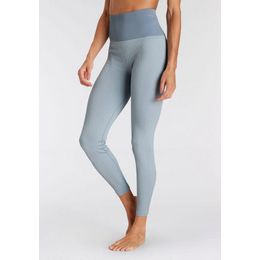 Vivance active Leggings -Sporthose Jacquardmuster und breitem Bund, blau