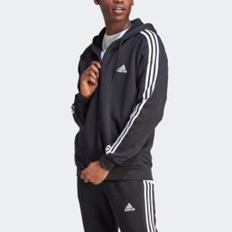 Kapuzensweatjacke adidas Sportswear "ESSENTIALS 3STREIFEN KAPUZENJACKE" Gr. XXL, schwarz (black) Herren Sweatjacken Hoodies