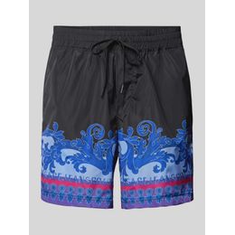 Versace Jeans Couture Regular Fit Shorts mit Muster- und Label-Print