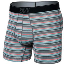 SAXX - Quest Quick Dry Mesh Boxer Brief Fly - Kunstfaserunterwäsche Gr S grau