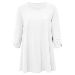 Rundhals-Longshirt Filippa Green Cotton weiss, 52