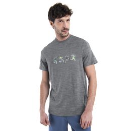 Icebreaker Merino 150 Tech Lite III T-Shirt Herd Run - Mann - Gritstone Heather - Größe S