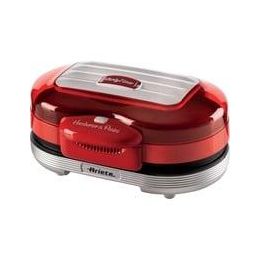 Ariete Hamburger-Grill Party Time, Elektro-Grillplatte rot/silber, 1.200 Watt, 50's Style