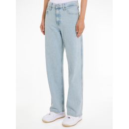 Weite Jeans Tommy Jeans "BETSY MD LS CG4136" Gr. 30, Länge 30, blau (denim light) Damen Jeans Weite