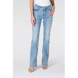 Bootcut-Jeans MAC "Dream-Boot" Gr. 36, Länge 34, blau (summerblue) Damen Jeans Röhrenjeans