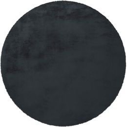 Hochflor-Teppich Calo-deluxe "Vogesen 212" Teppiche Gr. Ø 160 cm, 45 mm, 1 St., grau (anthrazit) Esszimmerteppiche