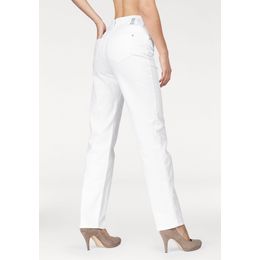 Bequeme Jeans MAC "Stella" Gr. 42, Länge 32, weiß (white) Damen Jeans Röhrenjeans