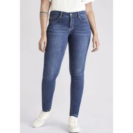 Skinny-fit-Jeans MAC "Dream Skinny" Gr. 34, Länge 30, blau (mid blue authentic wash) Damen Jeans Röhrenjeans