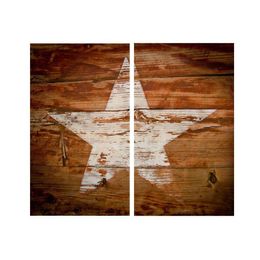 Herd-Abdeckplatte Wall-Art "Herdabdeckplatte Vintage Star" Herdabdeckplatten Gr. B/H: 30 cm x 52 cm, 2 tlg., bunt Küchendekoration