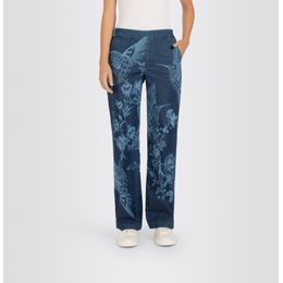 Bootcuthose MAC "CHIARA" Gr. 40, Länge 32, blau (darkblue) Damen Hosen Ausgestellte