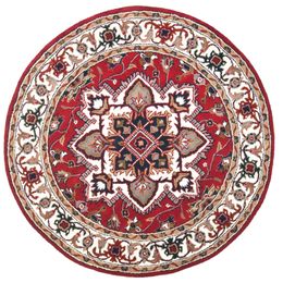 Wollteppich Theko "Royal Heriz" Teppiche Gr. Ø 150 cm, 14 mm, 1 St., rot Orientalische Muster