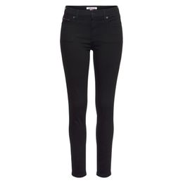 Skinny-fit-Jeans Tommy Jeans "NORA MR SKNY" Gr. 30, Länge 30, schwarz (staten black) Damen Jeans Röhrenjeans