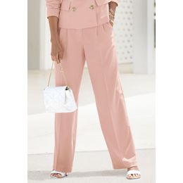 Palazzohose Lascana Gr. 36, N-Gr, rosa (rosé) Damen Hosen Strandhosen im Business-Look, elegante Anzughose mit Taschen Bestseller