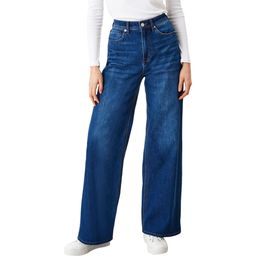 High-waist-Jeans s.Oliver Gr. 44, Länge 32, blau (blue stretched denim) Damen Jeans High-Waist-Jeans