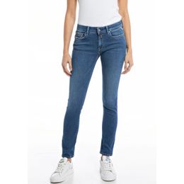 5-Pocket-Jeans Replay "NEW LUZ" Gr. 27, Länge 30, blau (medium blue 511) Damen Jeans Röhrenjeans
