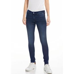 5-Pocket-Jeans Replay "NEW LUZ" Gr. 28, Länge 32, blau (dark blue 771) Damen Jeans Röhrenjeans