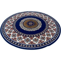 Teppich Home Affaire "Shari" Teppiche Gr. Ø 190 cm, 7 mm, 1 St., blau (hellblau) Orientalische Muster