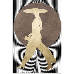 Wandbild Artland "Madame Noir" Bilder Gr. B/H: 60 cm x 90 cm, Alu-Dibond-Druck Bilder von Frauen Hochformat, 1 St., schwarz Kunstdrucke