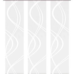 Schiebegardine Home Wohnideen "TIBERIO 3er SET" Gardinen Gr. 245 cm, Paneelwagen, 60 cm, weiß (wollweiß) Schiebegardinen transparent