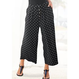 Culotte Lascana Gr. 40, N-Gr, schwarz-weiß (schwarz, weiß, gepunktet) Damen Hosen Strandhosen